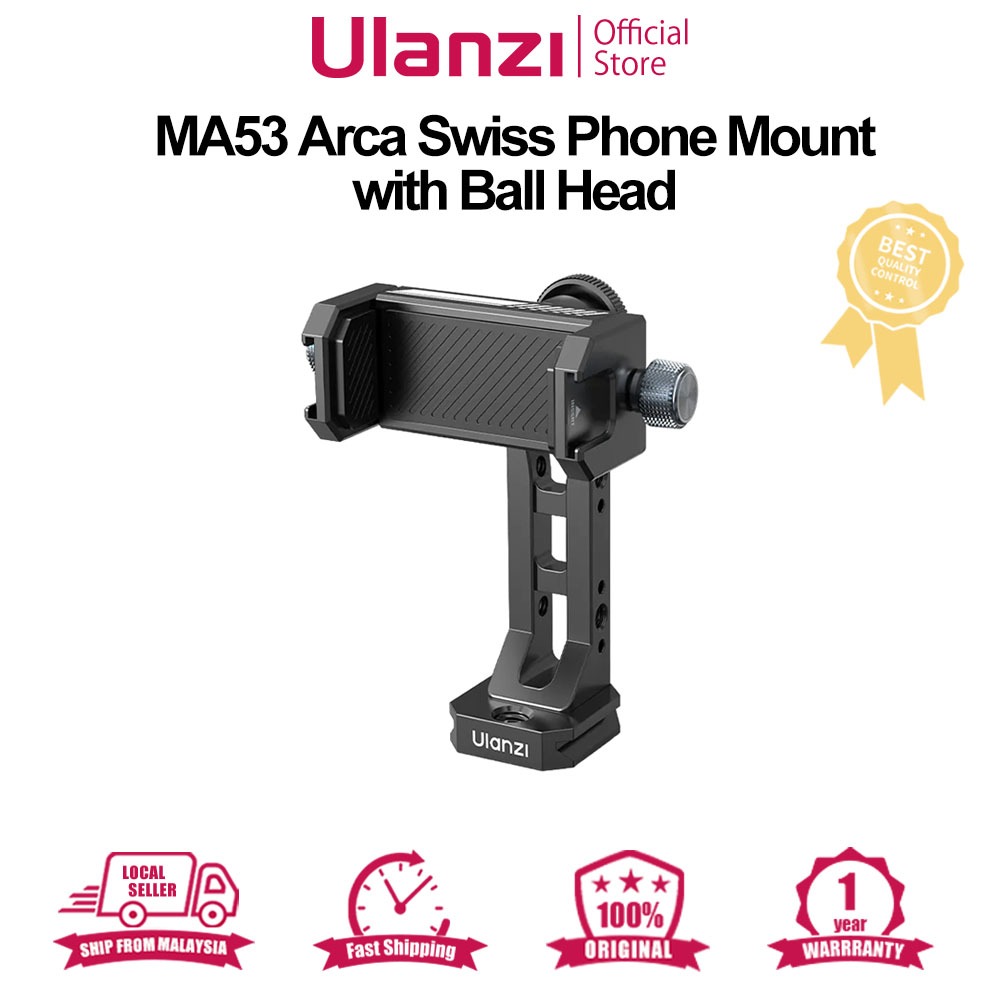 Ulanzi MA53 360 Rotation Metal Phone Holder Tripod Mount Cold Shoe Uka ...