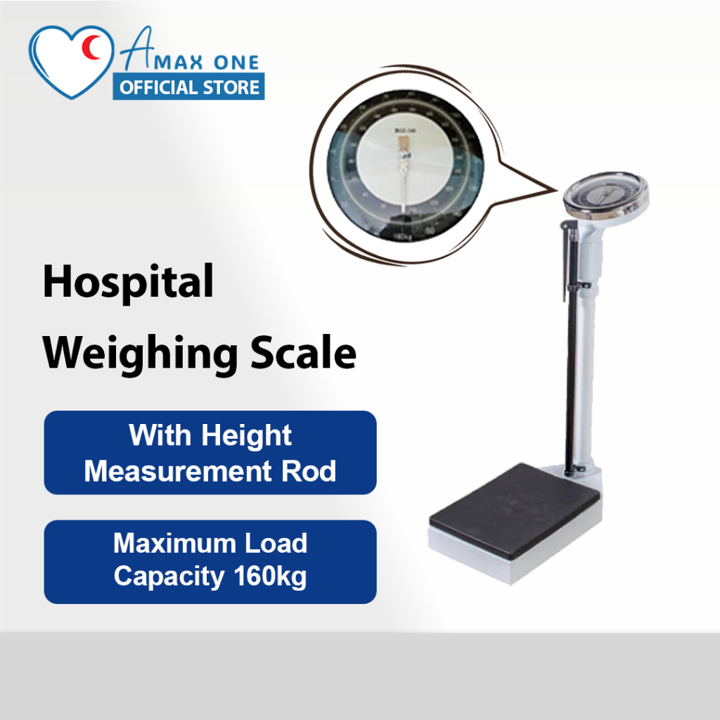 Hospital Mechanical Weighing Scale With Height Measurement Rod | Shopee ...