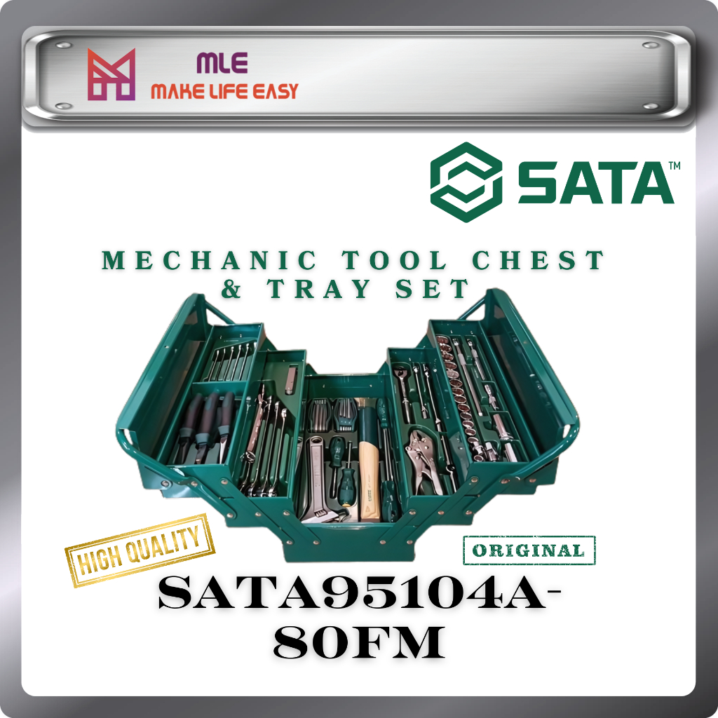Sata 95104A 80FM 17″ 5 Tray Cantilever Mechanic Tool Chest & Tray Set ...