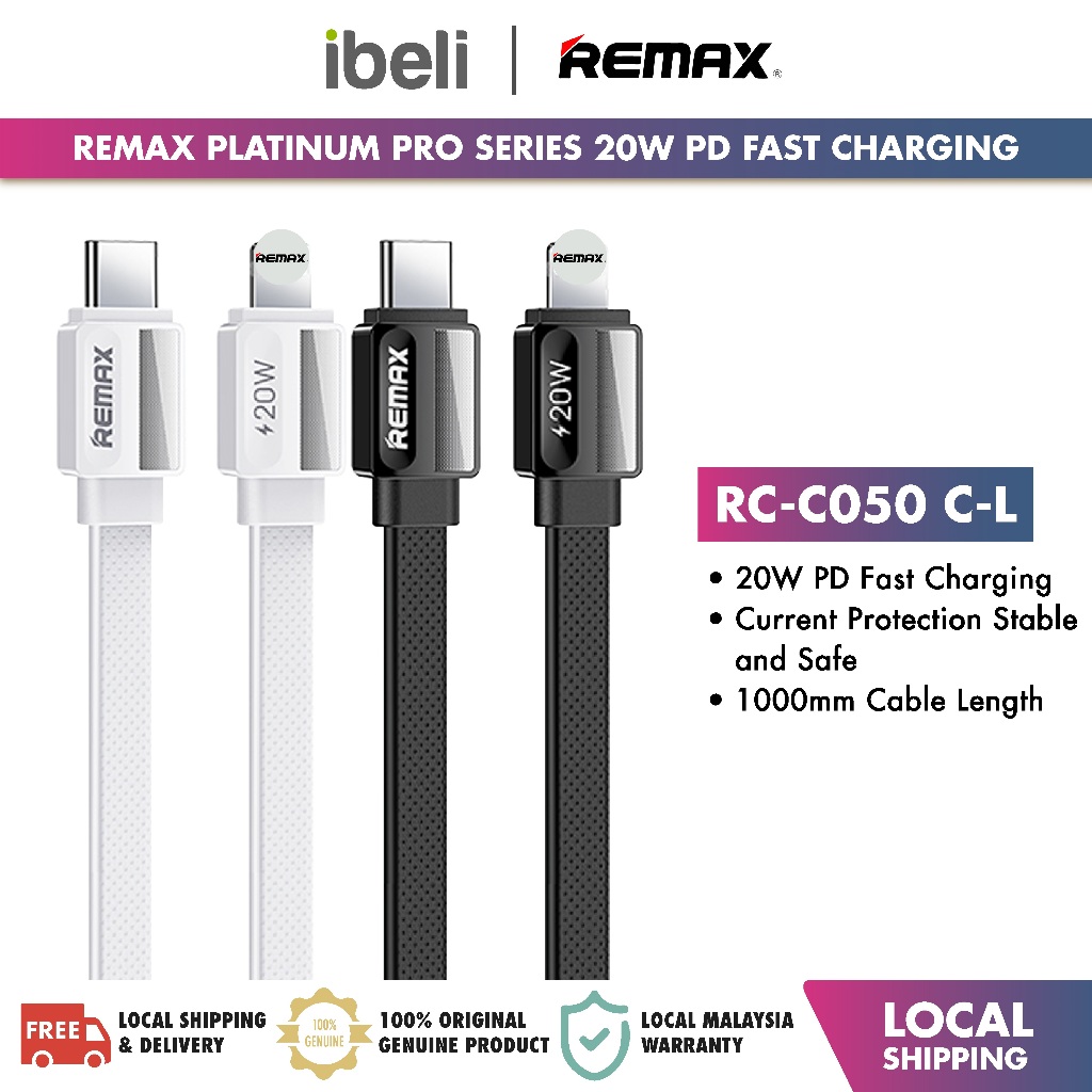 Remax Platinum Pro Series 20W PD Fast Charging Data Cable RC-C050 (type C-IP) | Shopee Malaysia