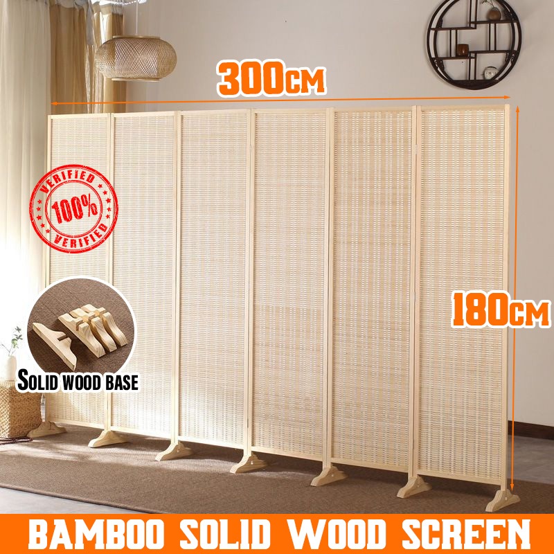 Quick delivery👍bamboo solid wood screen Chinese style folding screen ...