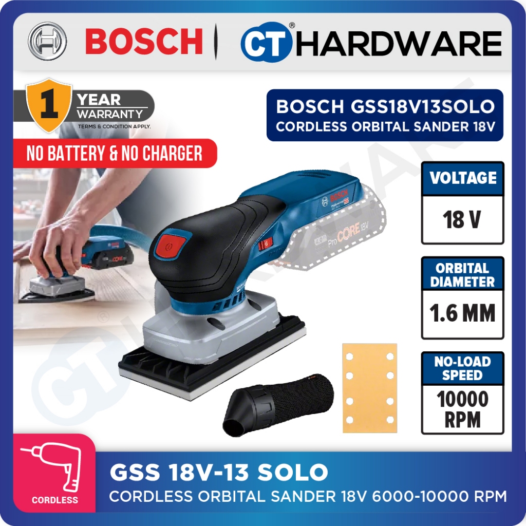 Bosch GSS18V13SOLO Cordless Orbital Sander 18V without Battery ...