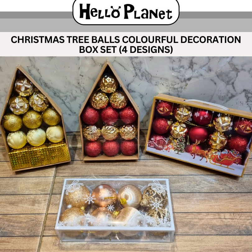 [READY STOCK] Christmas Tree Balls 12PCS Santa Colourful Decoration Box ...