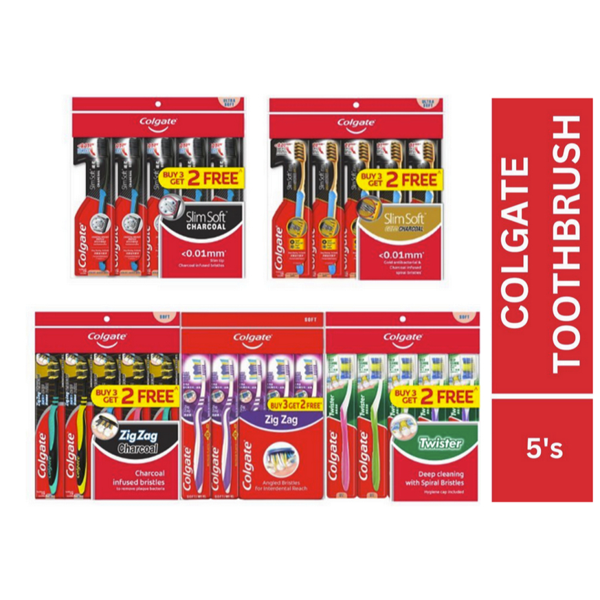 Colgate Zigzag / Twister Medium / Soft Toothbrush Random Color Berus ...
