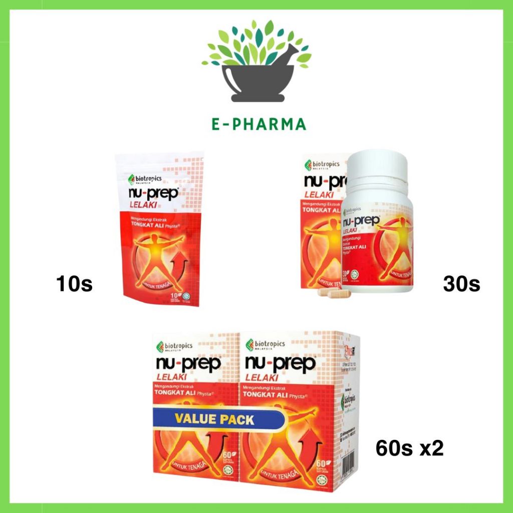 NU PREP Lelaki 10's , 30's , 60'sx2 | Men Wellness Tongkat Ali | Shopee ...
