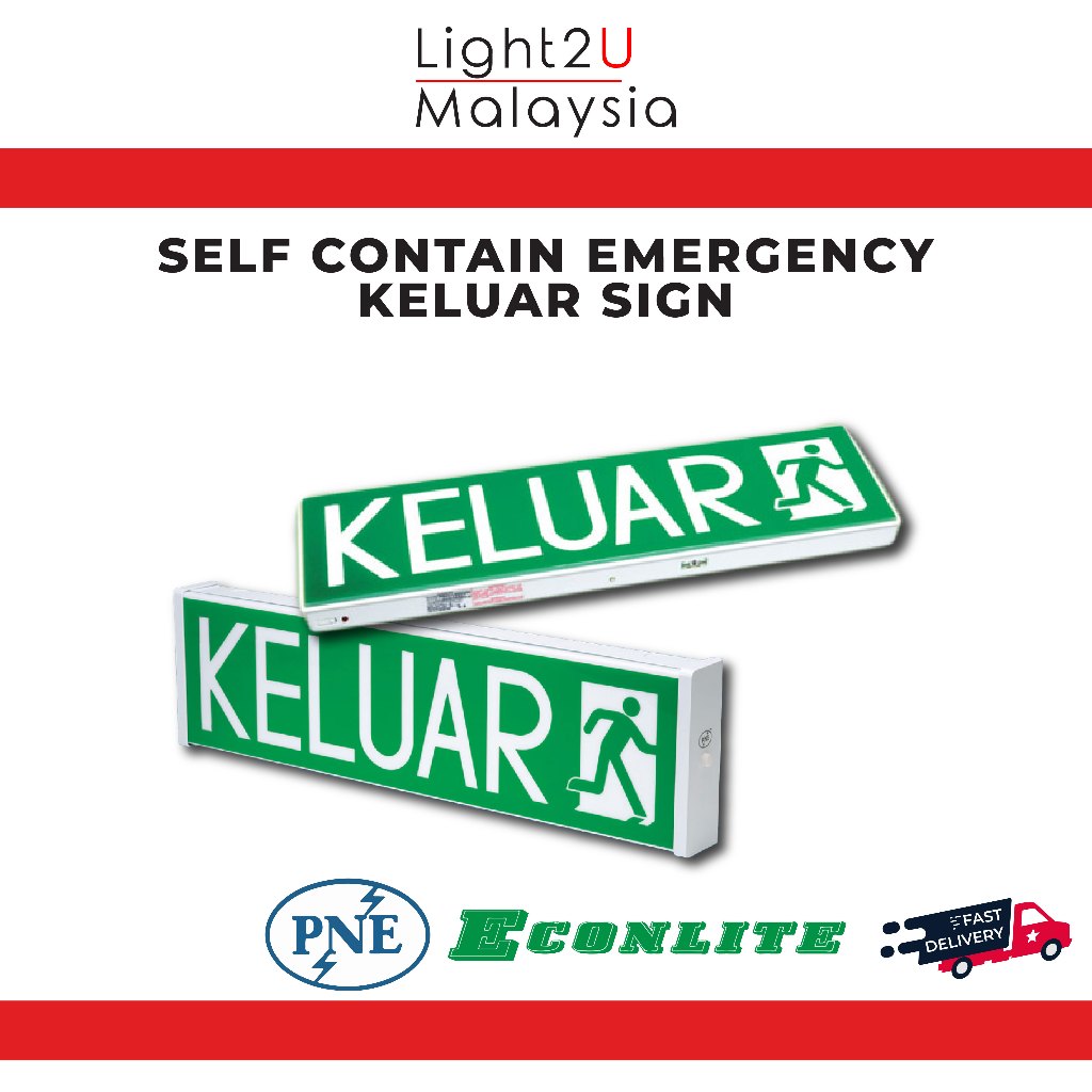 BOMBA APPROVE | KELUAR SIGN EMERGENCY SELF CONTAIN | LED | SLIM BOX ...