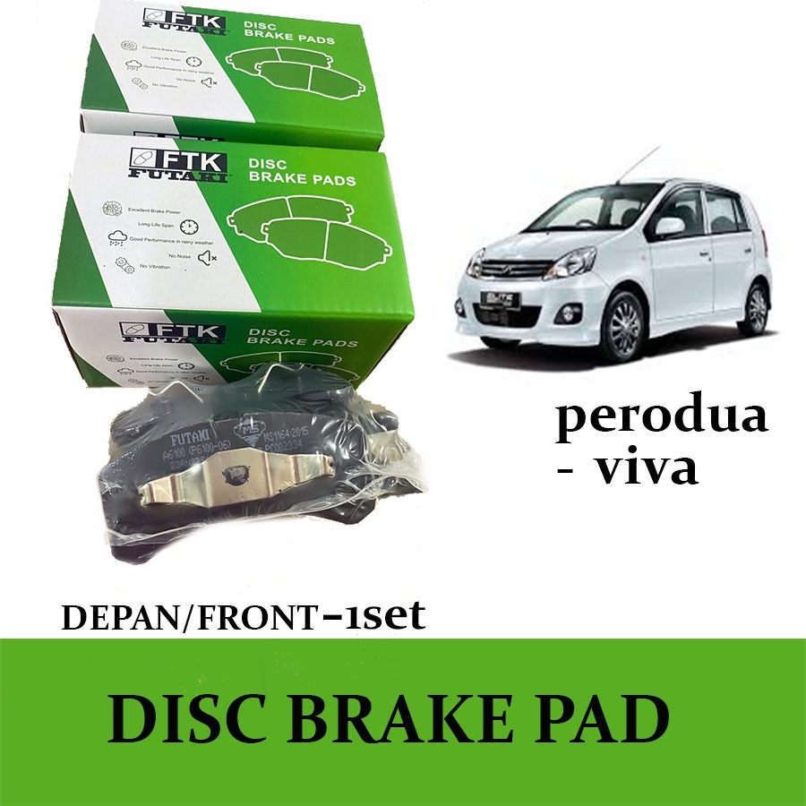 PERODUA VIVA 660,850,1.0 BRAKE PADS FRONT SET/DEPAN A6100 | Shopee Malaysia