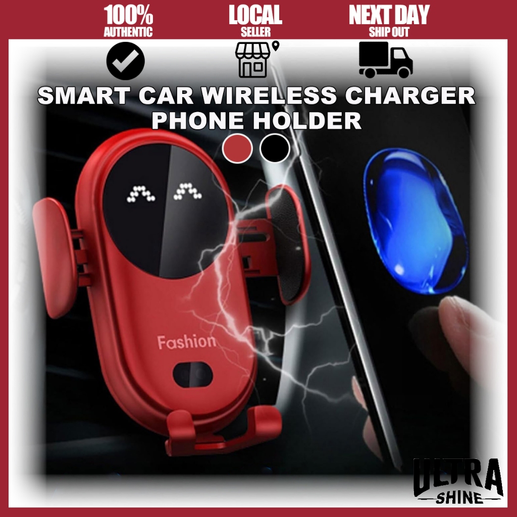 [MY] 30W Car Wireless Charger Phone Holder Air Vent Mount Smart Sensor ...