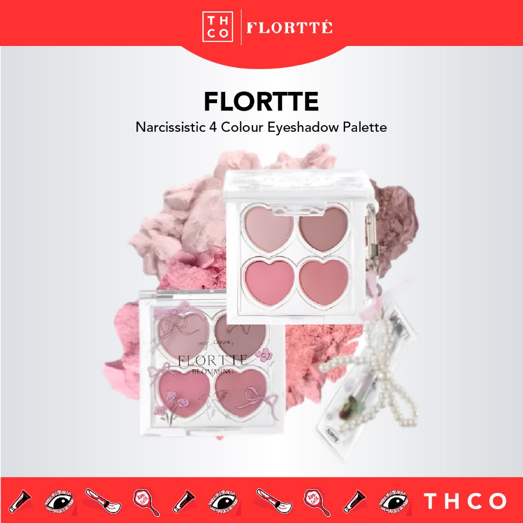 FLORTTE Narcissistic 4 Colour Eyeshadow Palette 花洛莉亚自恋系列四色眼影盘 卧蚕下至眼线多用盘 | Shopee Malaysia