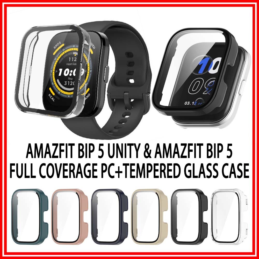 AMAZFIT Bip 5 Unity & Bip 5 Tempered Glass Case Amazfit Bip5 Full ...