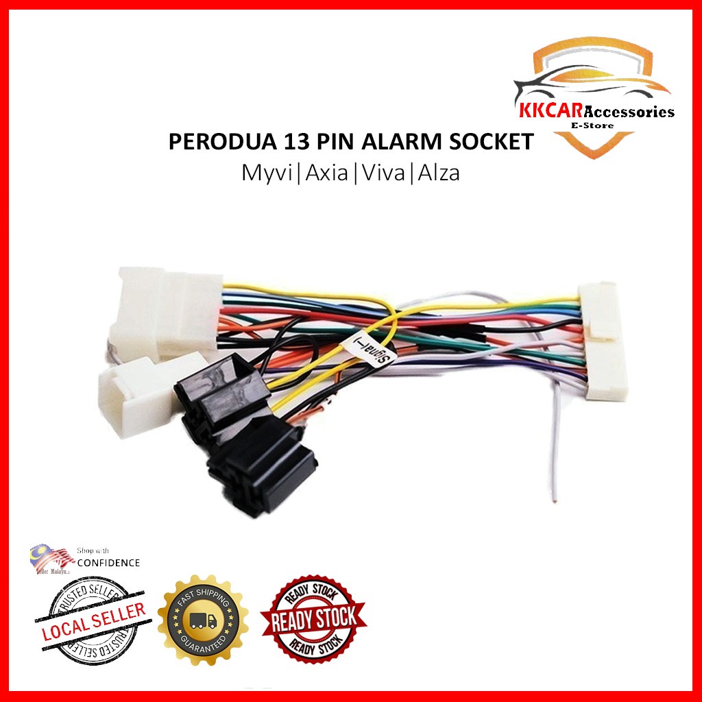 Perodua 13 Pin Alarm Socket Car Alarm Plug and Play Sockets Myvi Viva ...