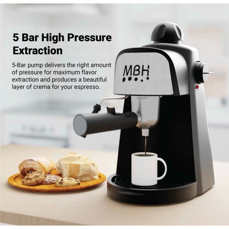 MBH Barista Semi-Automatic Coffee Machine Italian Coffee Maker Milk ...