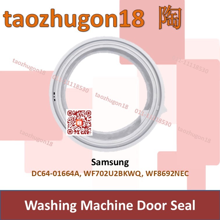 Samsung Washing Machine Door Gasket Rubber Seal DC64-01664A WF702U2BKWQ ...
