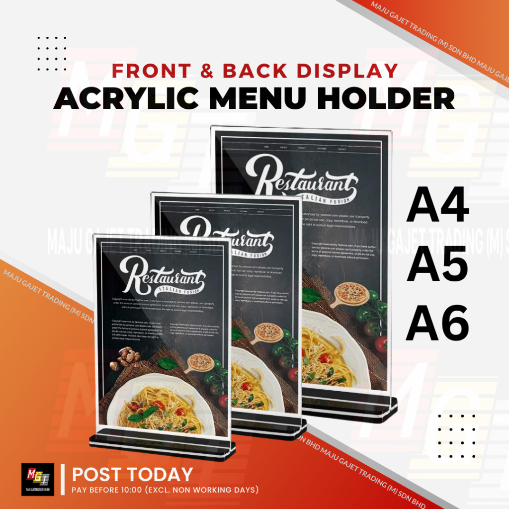 Acrylic Menu Stand Restaurant Promotional Poster Display T-shape Table ...