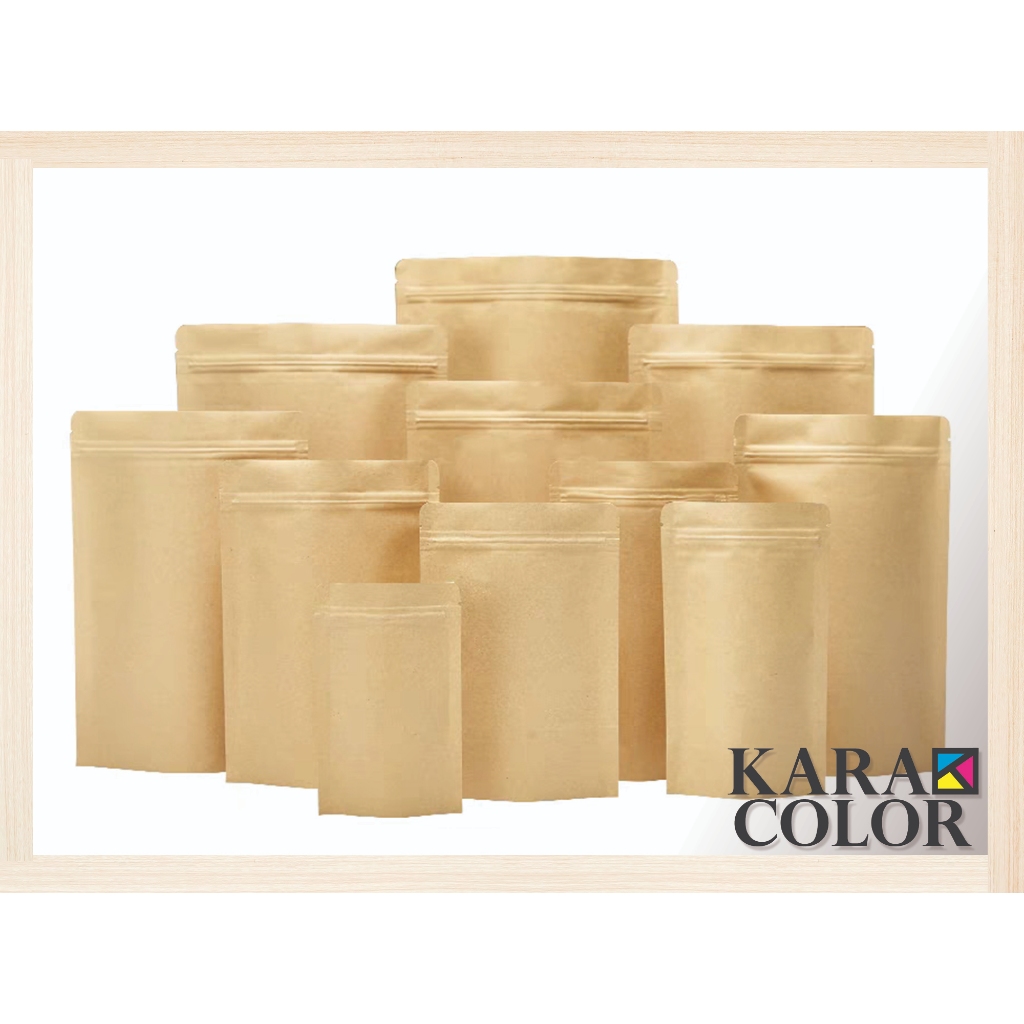 Extra Thick Tebal Brown Kraft Paper Aluminum Stand Up Pouch Zip-lock ...