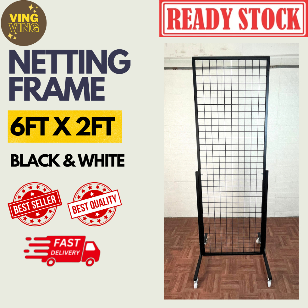NETTING FRAME 6ft X 2ft WIRE MASH NETTING DISPLAY /WALL NETTING ...