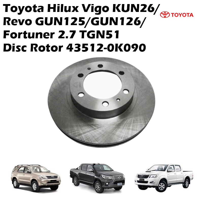 Toyota Hilux Vigo KUN26 Revo Gun125 Gun126 Fortuner 2.7 Tgn51 Disc ...