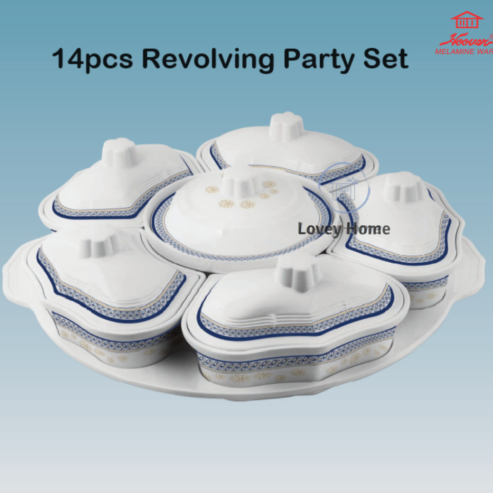 Melamine 14pcs Party Set Rotating Dome Buffet Catering Food Serving ...