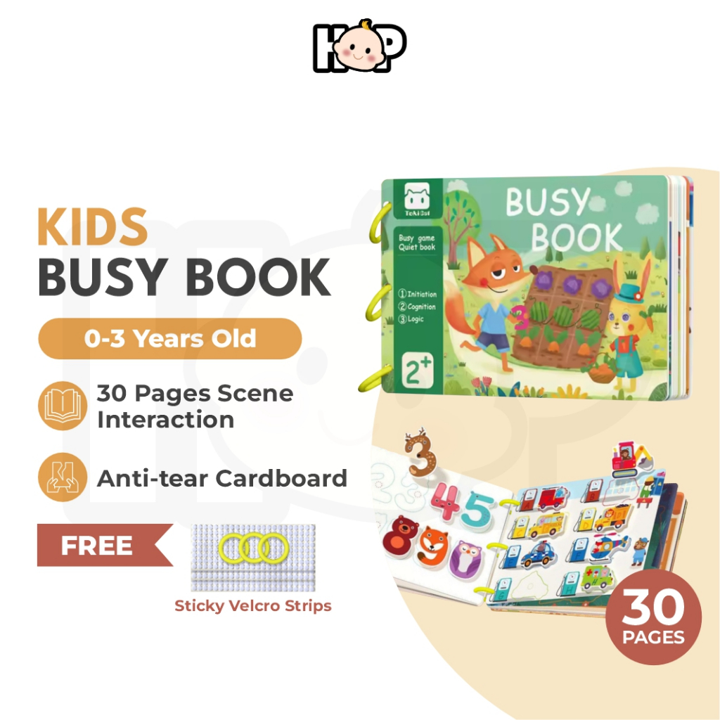 (Velcro Strips) Kid Busy Book Kid Puzzle Book for Kids Quiet Book for ...