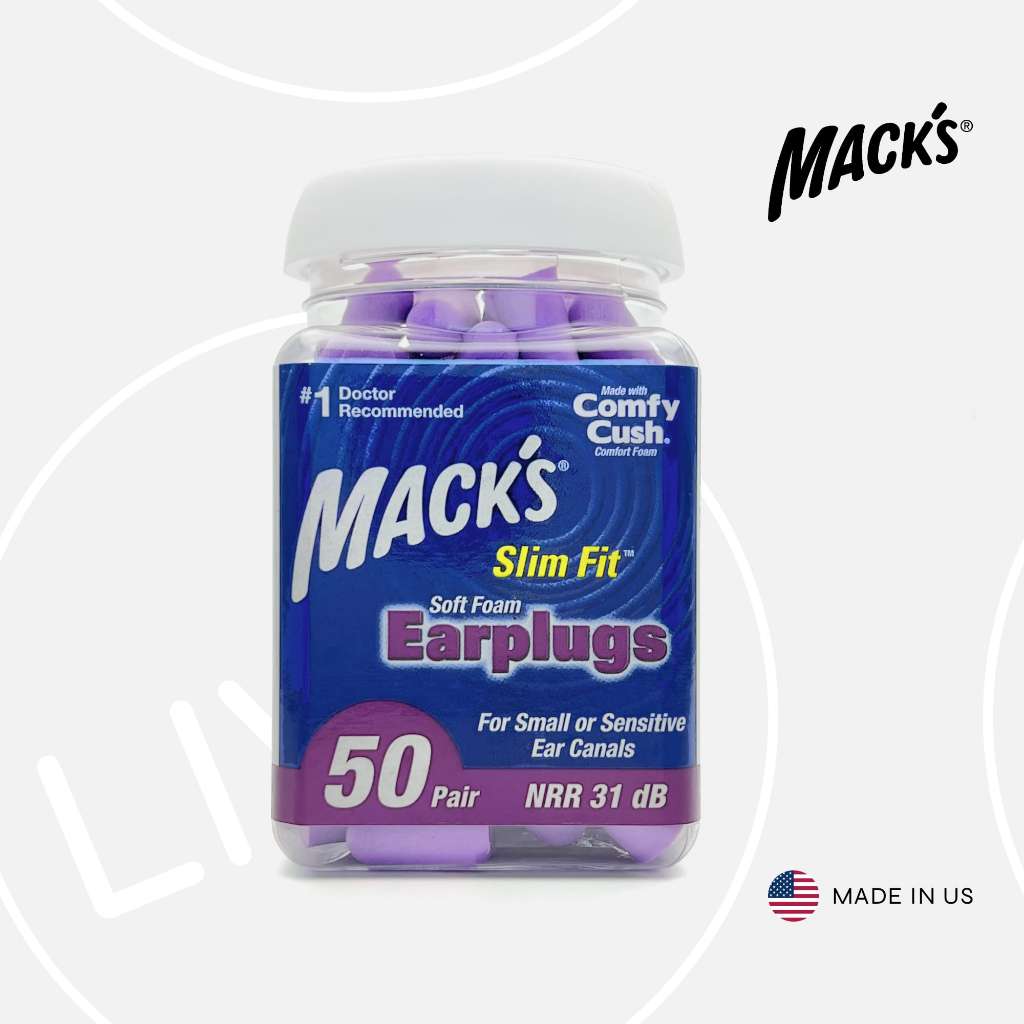 Mack’s Slim Fit Soft Foam Earplugs, 50 Pair | Small Ear Plugs For ...