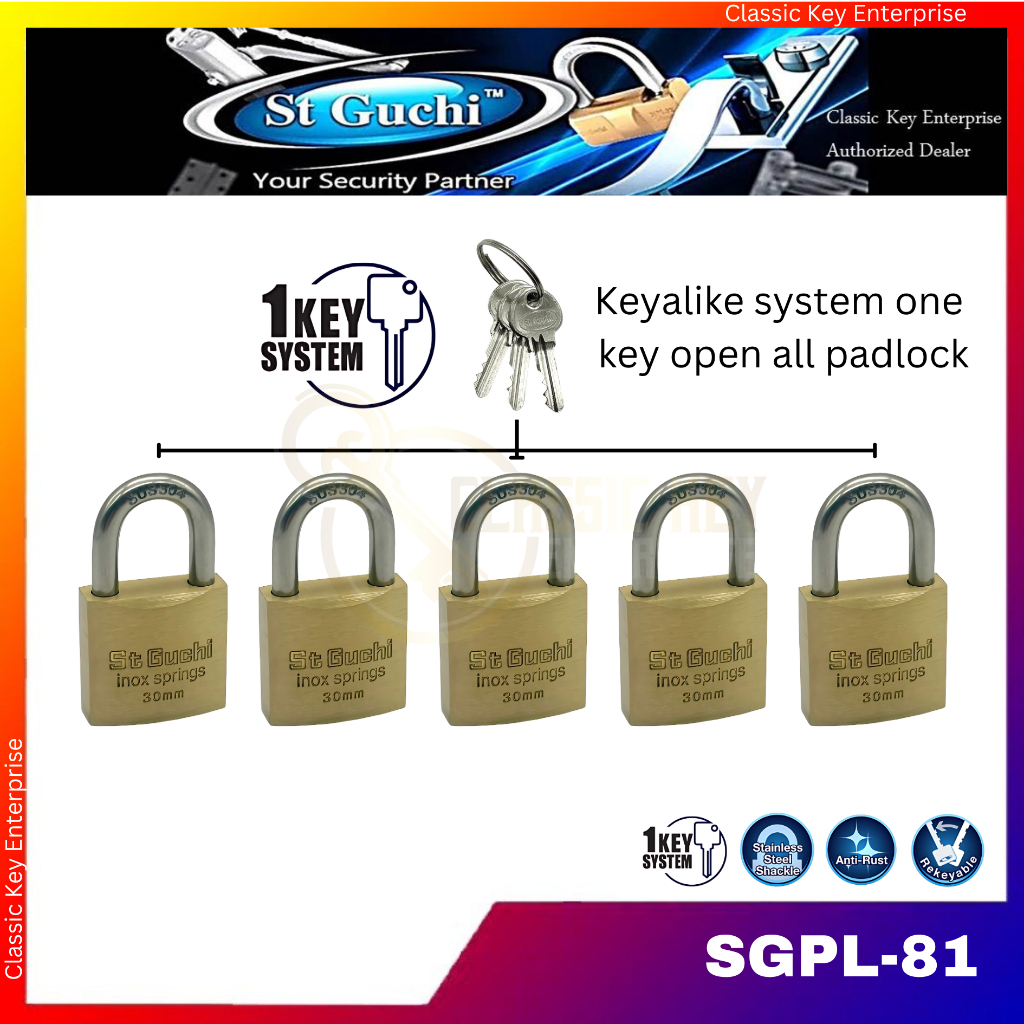 St Guchi padlock anti rust SGPL-81 Size 30mm | Shopee Malaysia