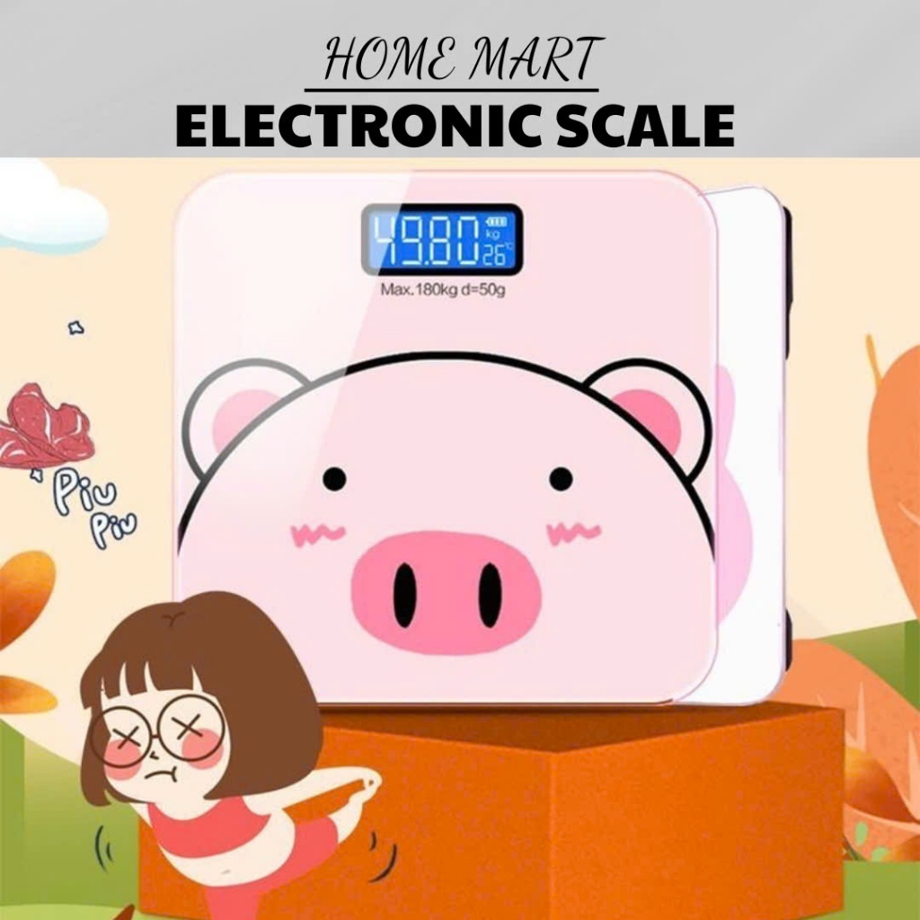 Cute pink cartoon scale body scale Body scale Digital weight scale Body ...