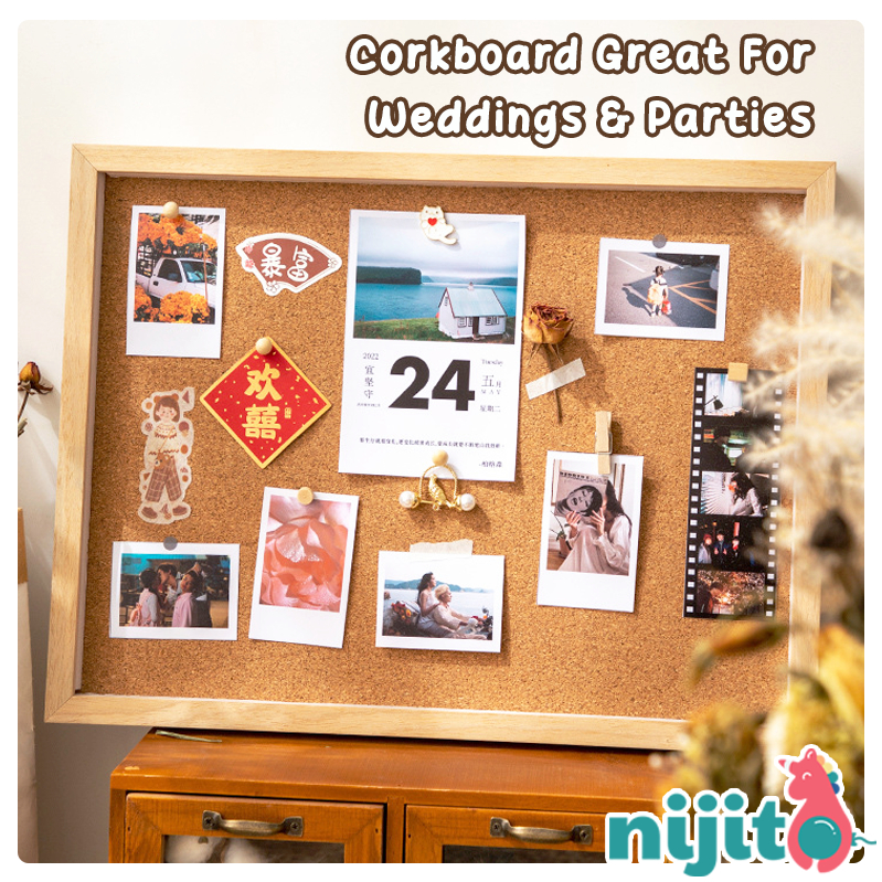 Nijito - Cork Board Bulletin Board Wall Board Push Pins Memo Photo ...