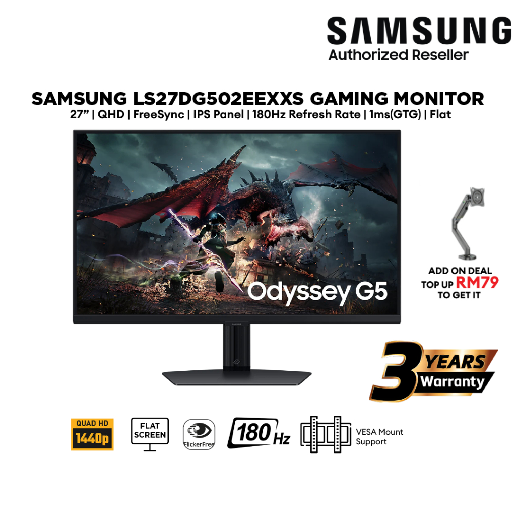 SAMSUNG 27", 32" & 34" Odyssey G5 Gaming Monitors (G50D & G55T) [QHD ...