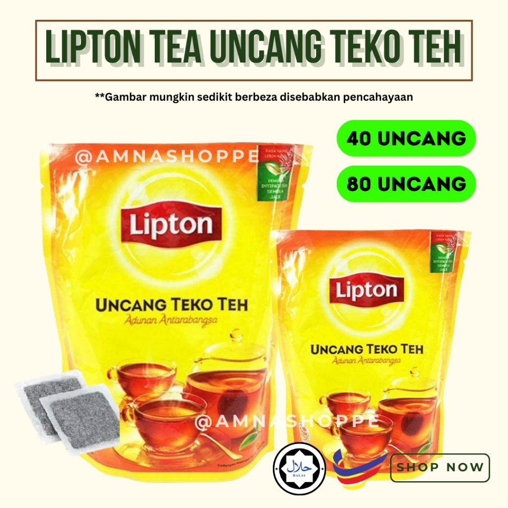LIPTON Tea Potbags Uncang Teko Teh 20's 40's 80's Teh Lipton HALAL ...