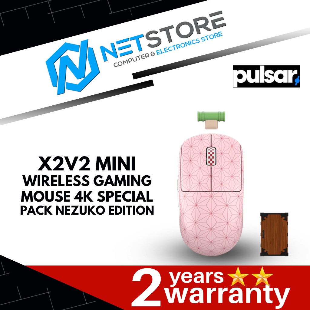 PULSAR X2V2 MINI WIRELESS GAMING MOUSE 4K SPECIAL PACK NEZUKO EDITION ...