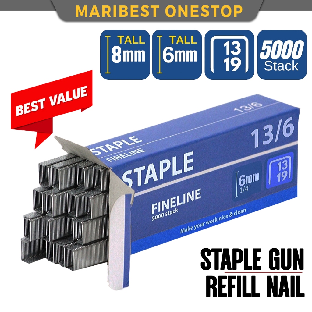 Staple Gun Refill Nail 6mm/8mm Fineline Rapid & Mckenic Hand Stapler ...