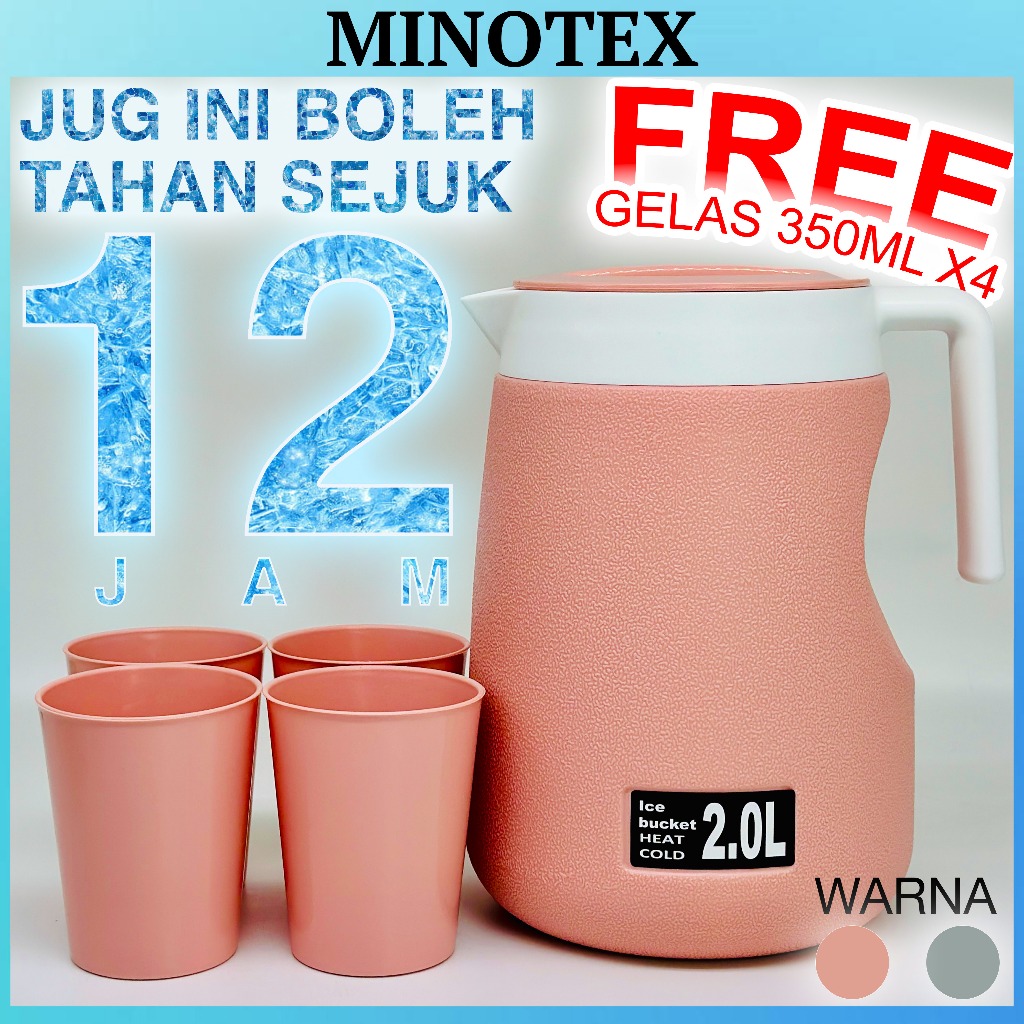 Minotex 2L Water Jug / Jug Air Sejuk / Thermos Jug / Jag Air Sejuk ...