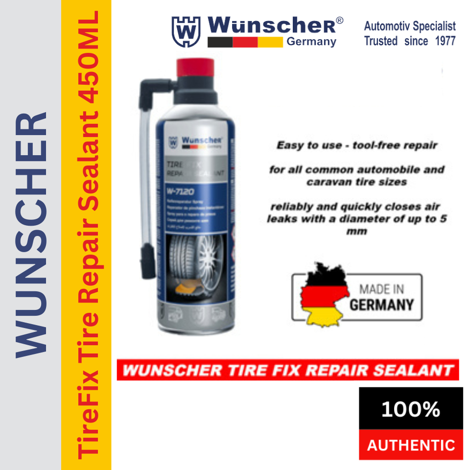W7120 (MADE IN GERMAN) Wunscher TireFix Tire Repair Sealant 450ml ...