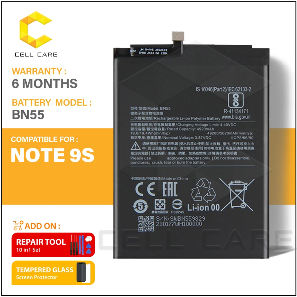 Battery Compatible For REDMI NOTE 9S BN55 (4920 mAh) | Shopee Malaysia