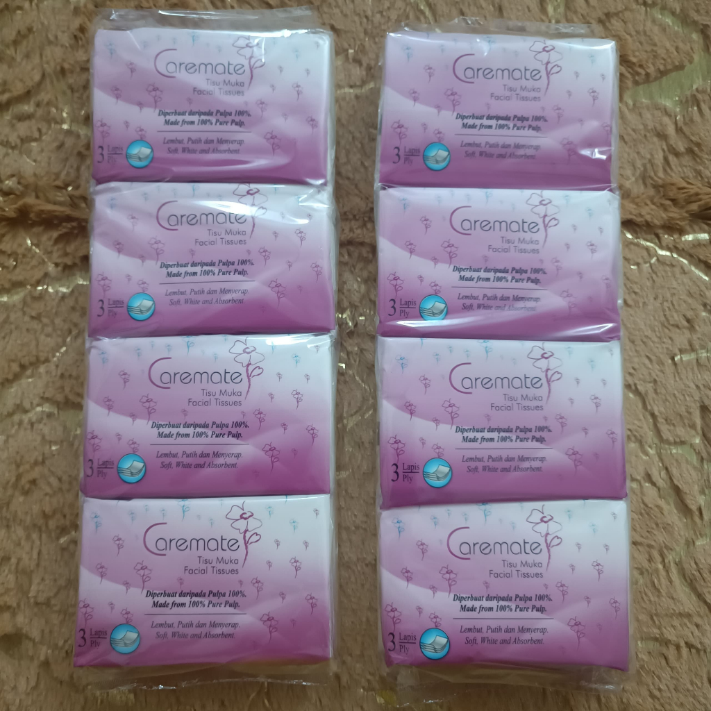 Caremate Pocket Tissue 2 packs x 12 pkts x 8’s x 3 Ply (24 Packets ...