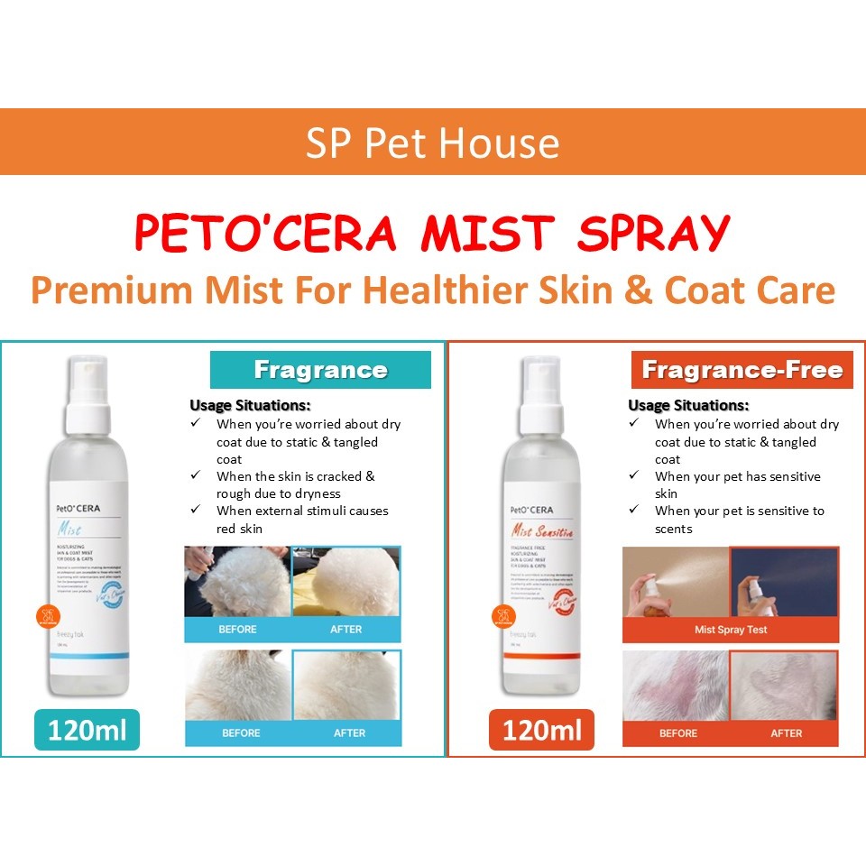 Breezy Tail PetO'Cera Mist & Mist Sensitive For Cats & Dogs 150ml ...