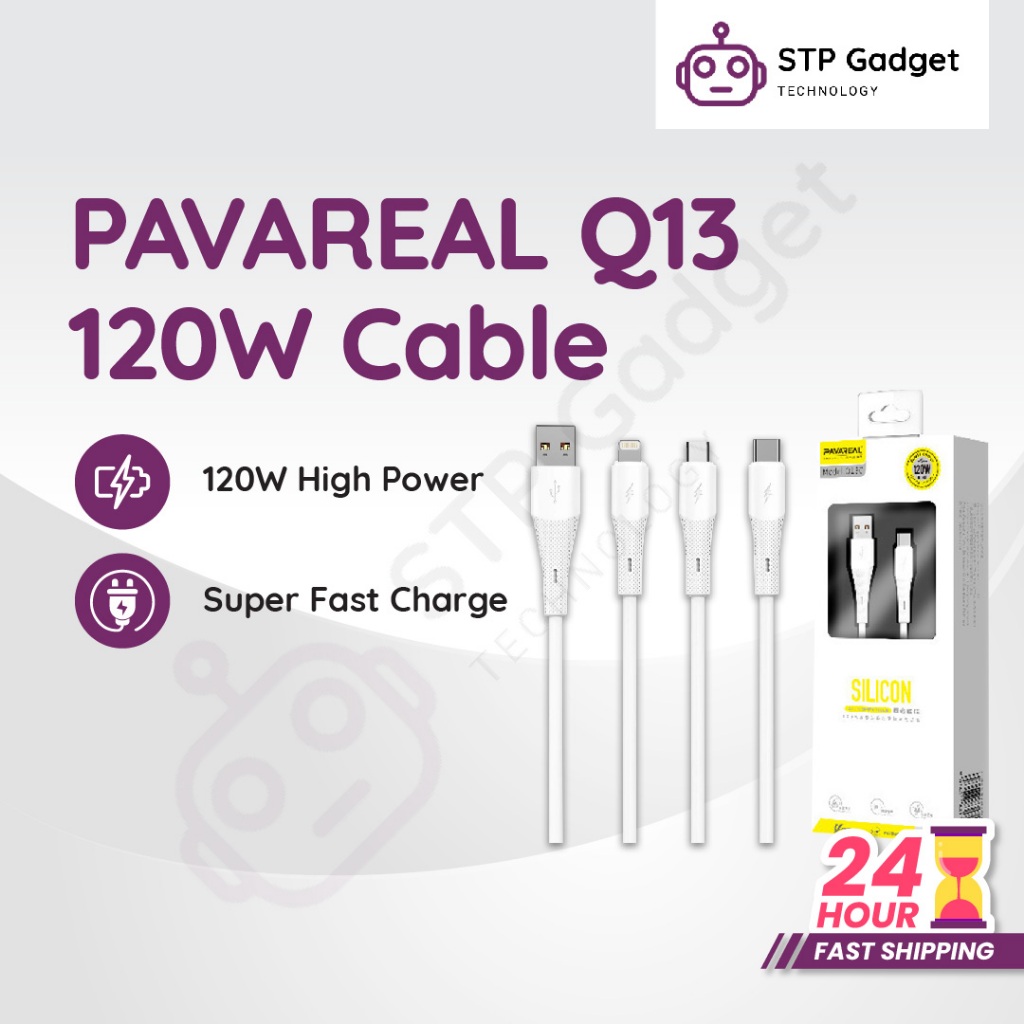 Pavareal Q13 120W Micro / Type C Cable Fast Charging Silicone Data ...