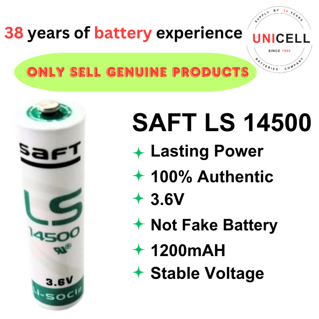 LS14500 Battery Lithium Thionyl Chloride 3.6v 2600mAh PLC CNC Machine ...