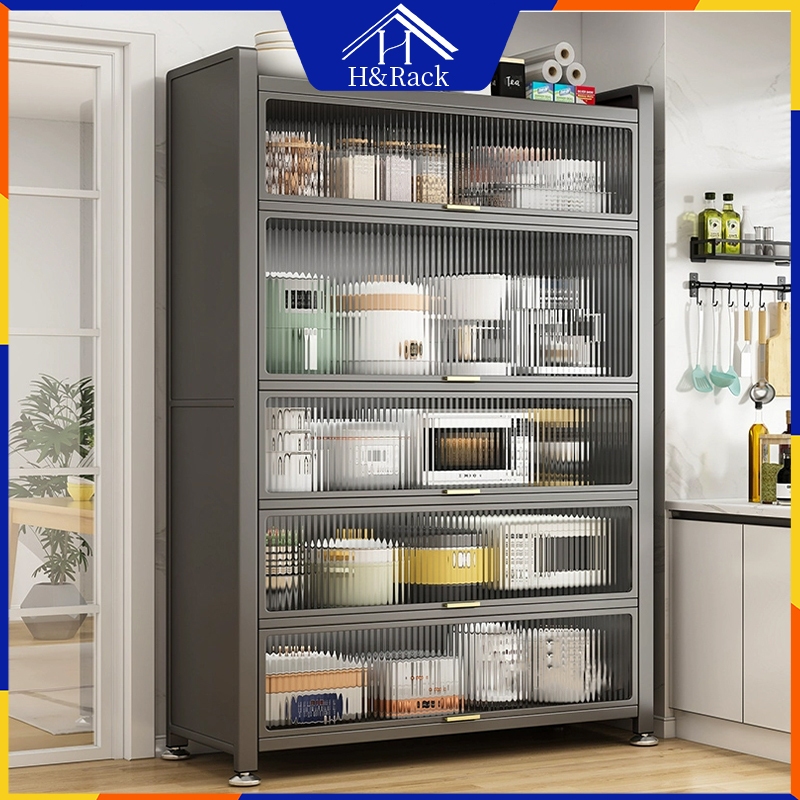 H&Rack Kitchen cabinet floor-multi-layer Carbon Steel Organizer Rack ...