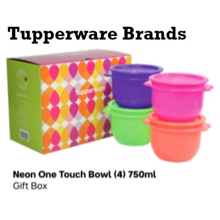 Tupperware Neon One Touch Bowl (4) 750ml | Shopee Malaysia