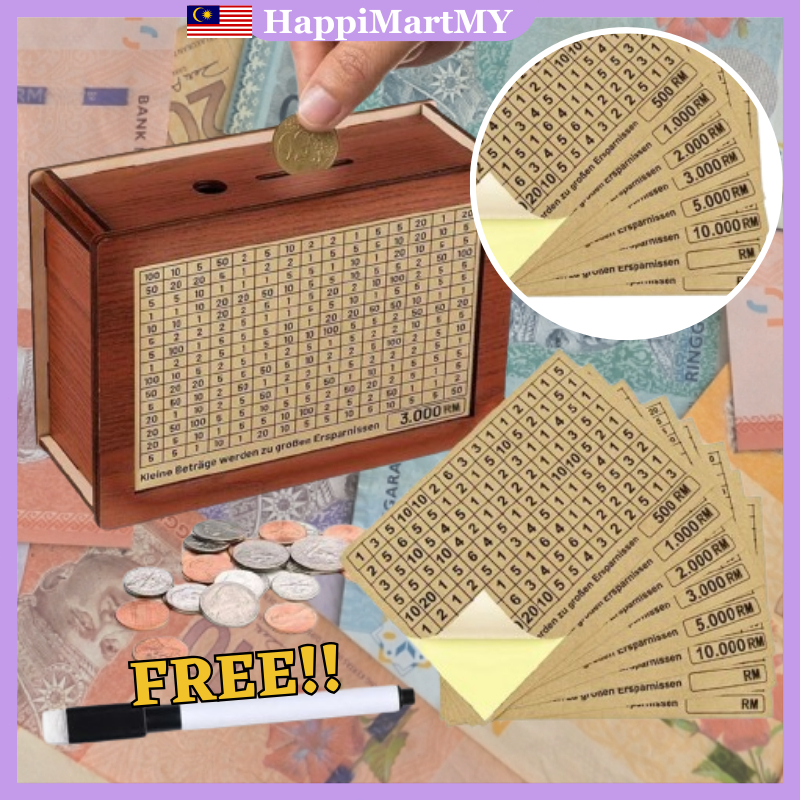 MSIA SHIP!! Money Box Piggy Bank Wood Money Bank Reusable Money Box ...
