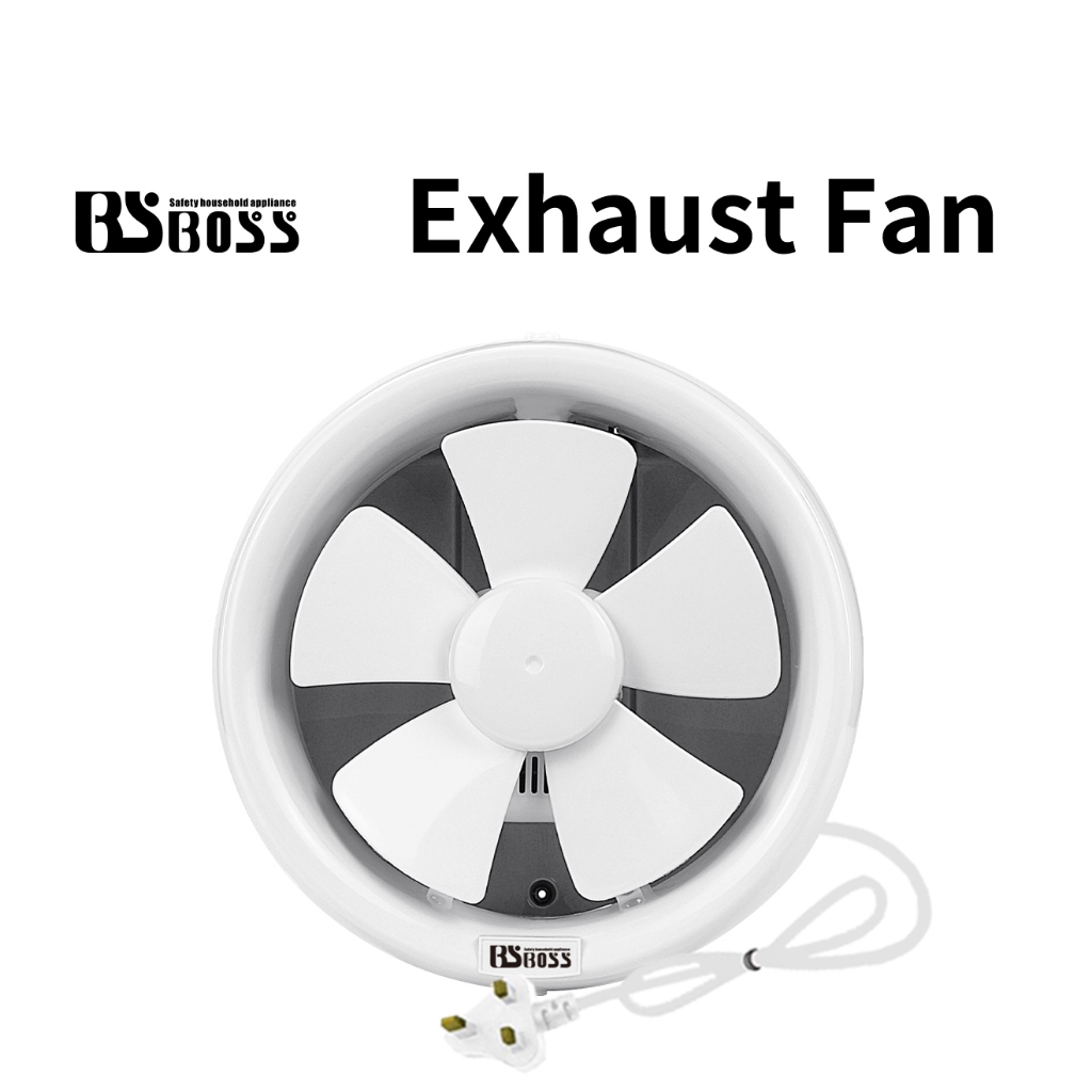 BS BOSS exhaust fan 6 inch 8 inch Round PVC Wall Type Ventilation fan ...