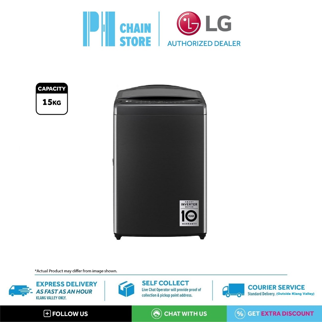 (NEW MODEL) LG T2515VBTB 15KG TOP LOAD WASHER WITH SMART INVERTER AND ...