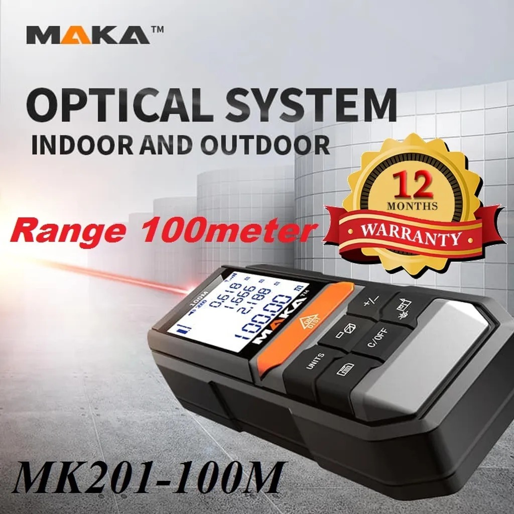MAKA MK201 PRO LASER DISTANCE METER, COME WITH 40 METER, 60 METER & 100 ...