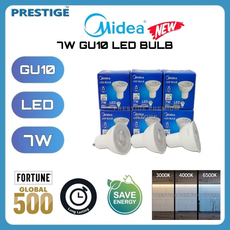 MIDEA PREMIUM 7W GU10 LED BULB/LED LIGHT/LED SPOTLIGHT | Shopee Malaysia