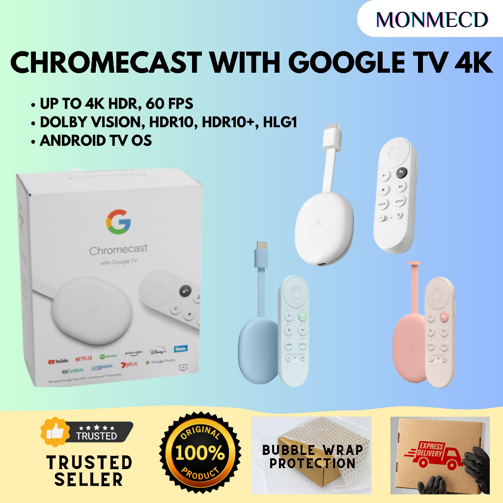 (Ready stock) Google Chromecast Google TV 4K/HD HDMI Streaming Media ...