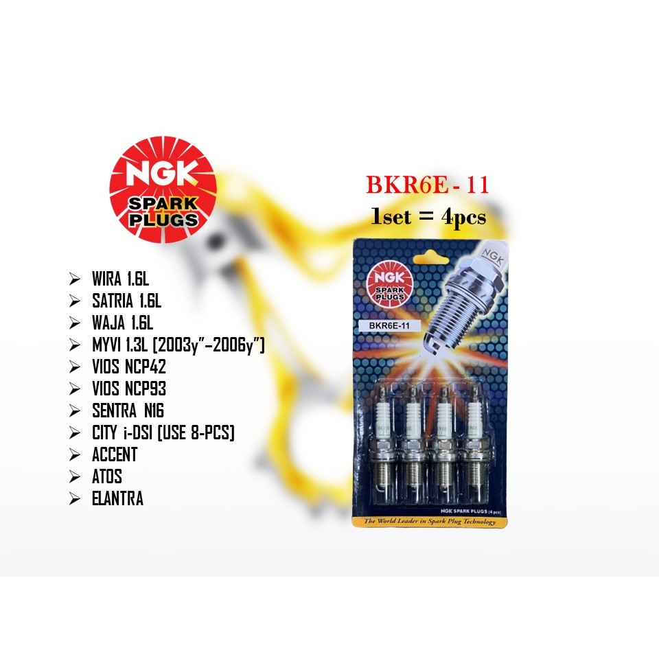BKR6E-11 NGK Spark Plug - Waja Wira Satria 1.6L 1.8L Myvi Old Vios ...
