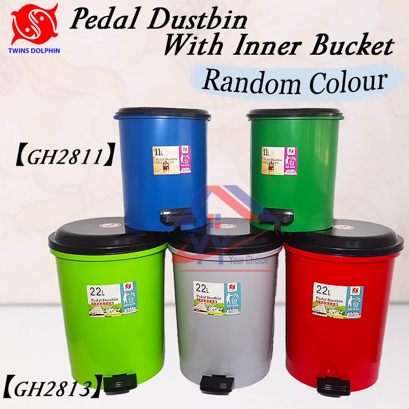 Twins Dolphin Pedal Dustbin With Inner Bucket 【GH2811/GH2813】/11L&22L ...