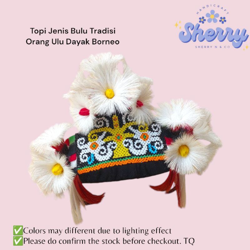 Topi Manik Jenis Bulu Tradisi Orang Ulu Dayak Borneo Sarawak | Shopee ...