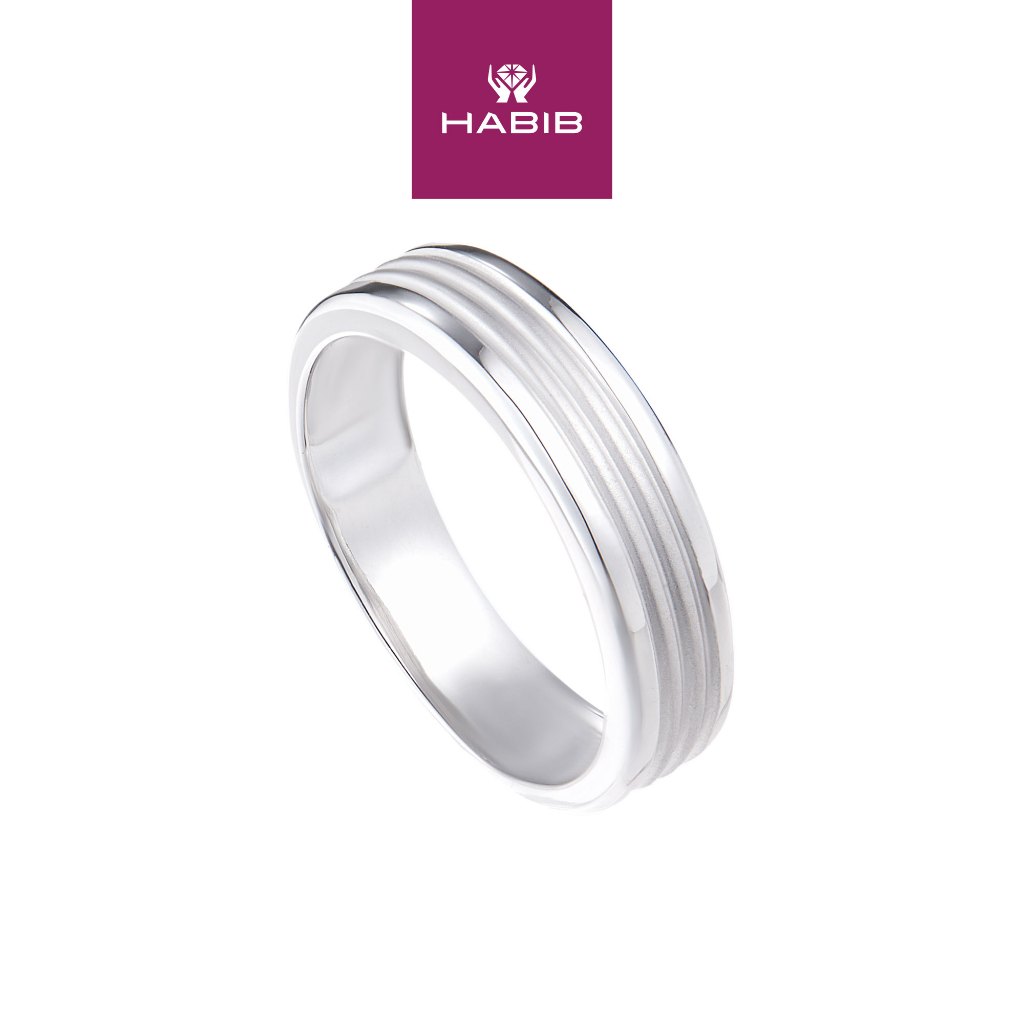 HABIB Men's Ring in 925 Silver Palladium 093240121(PLD) | Shopee Malaysia